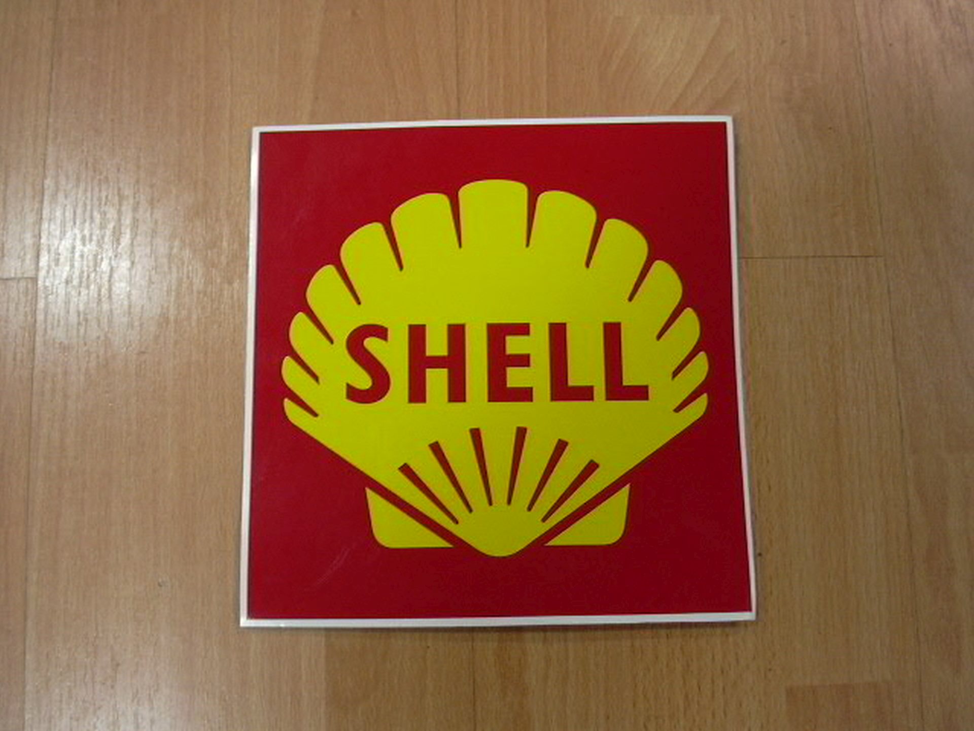 0,080: Aufkleber Shell "Muschel" groß 21,5 cm x 21,5 cm